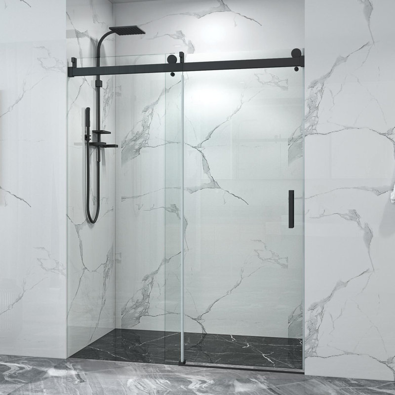 OUTMOIN Adanna 56-60" W x 76" H Single Sliding Frameless Shower Door | Wayfair